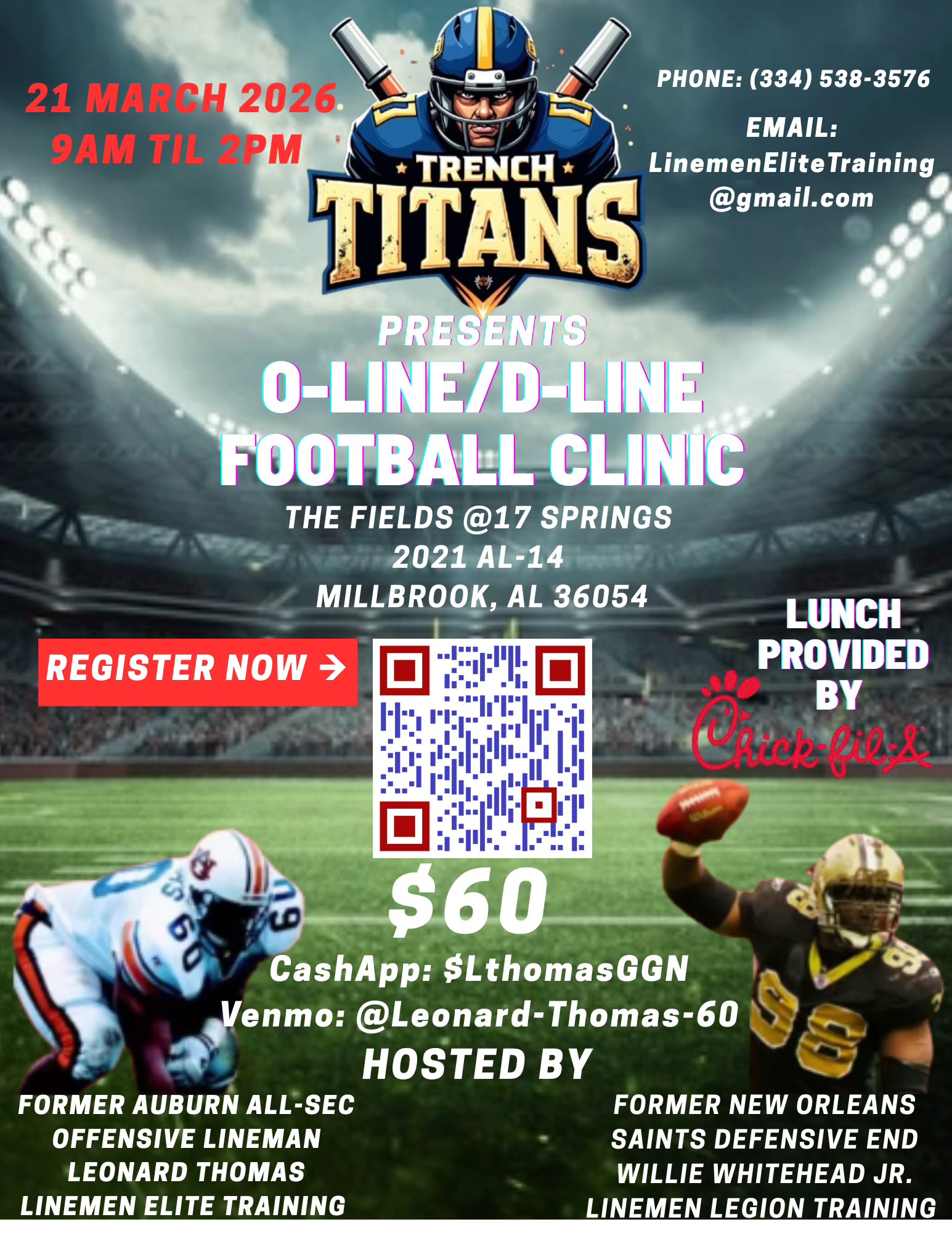 Registration is open for the 2026 Trench Titans football clinic ...